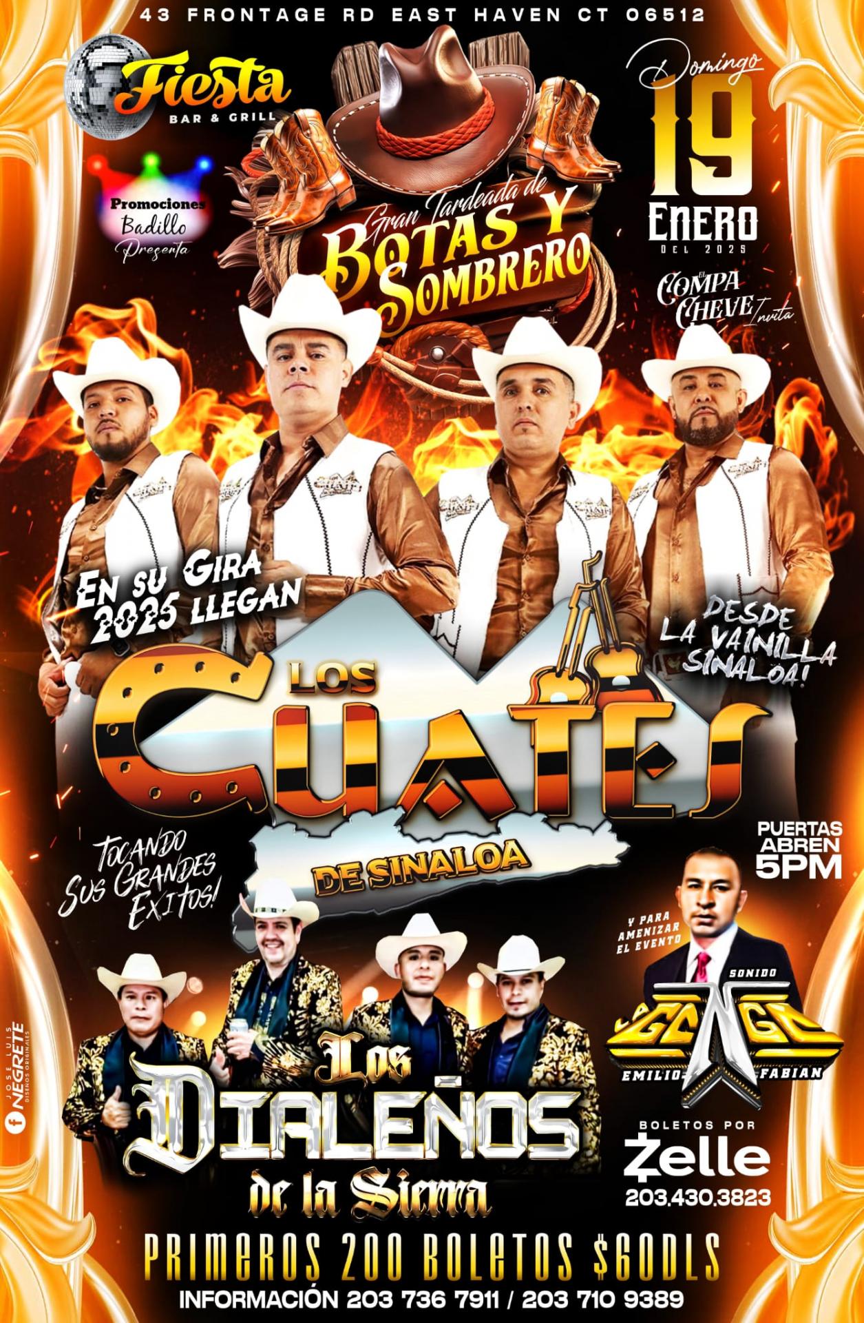 TARDEADA DE BOTAS Y SOMBREROS CON LOS CUATES DE SINALOA. Tickets ...