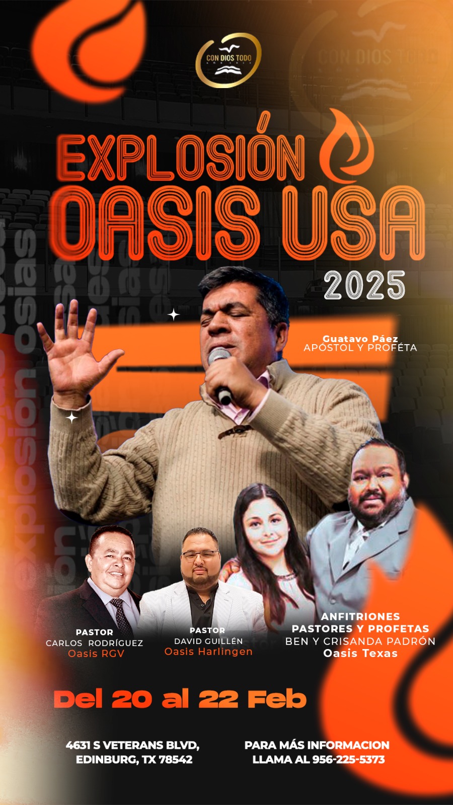 EXPLOSION OASIS USA 2025 Apostol Gustavo Páez Tickets - BoletosExpress